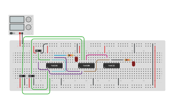 Circuit design Full Subtractor - Tinkercad