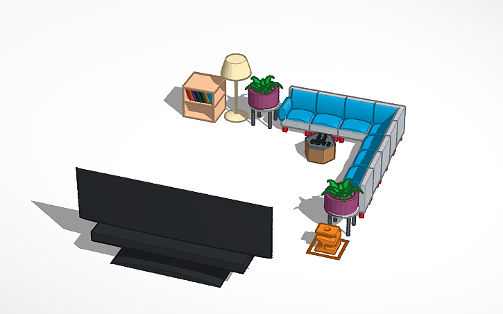 3D design LIVING ROOM - Tinkercad