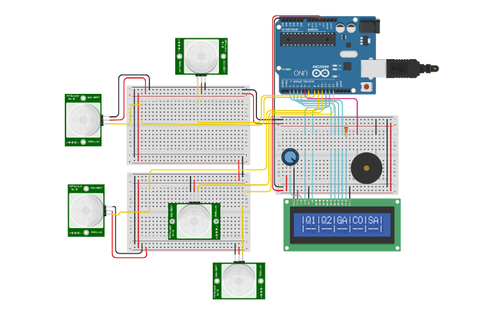 Circuit design Atividade Sensor PIR - Definitivo | Tinkercad