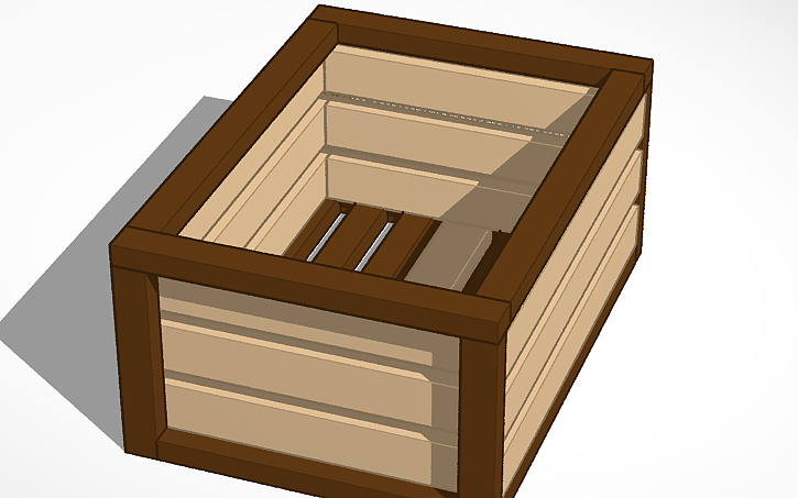 3D design Wooden crate - Skrzynka - Tinkercad