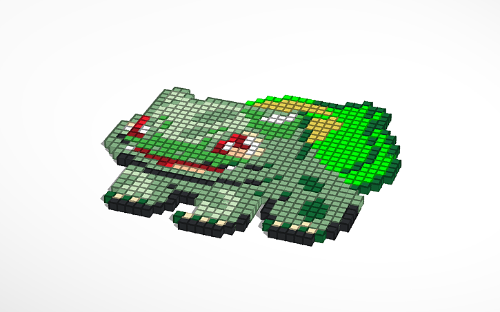 3D design Bulbasaur (Pixel) | Tinkercad