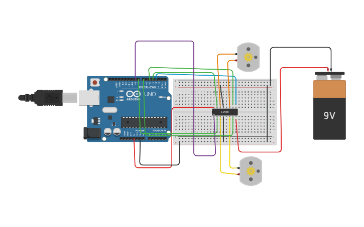 Circuit design Motor Driver - Tinkercad