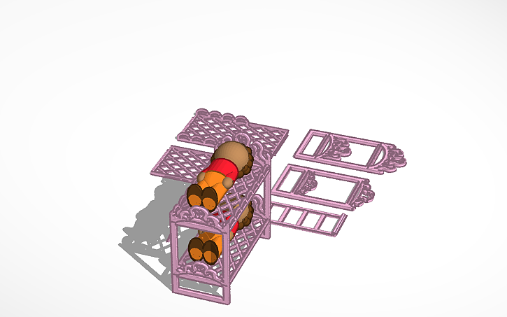 3D design Kid Barbie Bunk Bed - Tinkercad