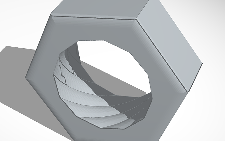 3D design Hex Nut - Tinkercad