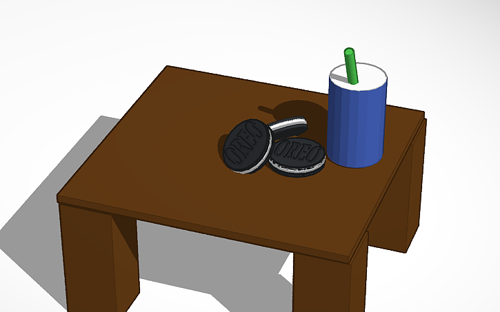 3D design Oreo with the milk | Tinkercad