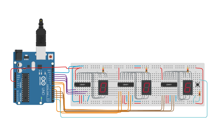 Circuit Design 0 To 999 With Pushbutton Tinkercad 4708