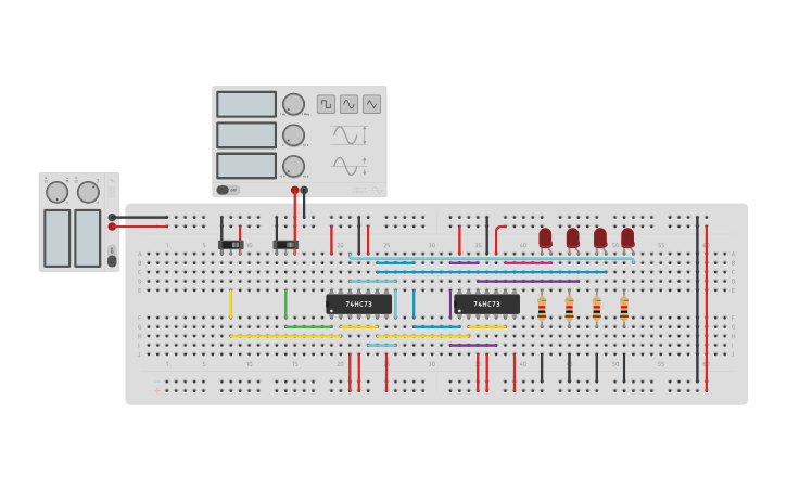 Circuit Design Binary Ripple Up Counter Tinkercad