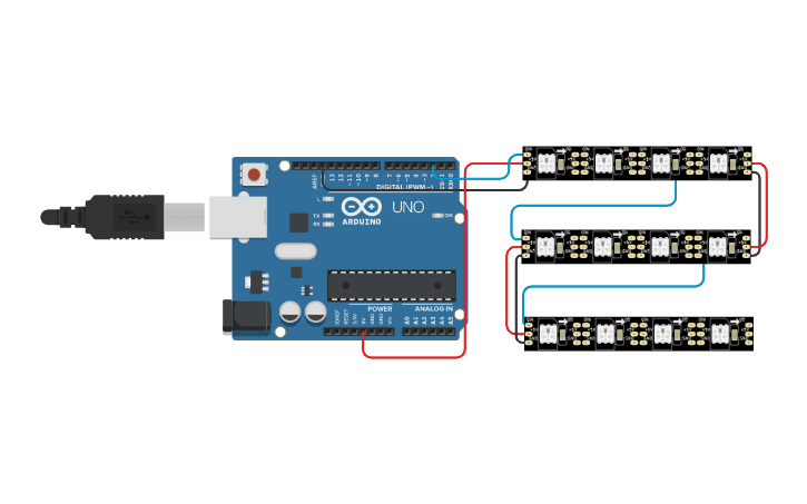 Circuit Design Neopixel 3 Tinkercad