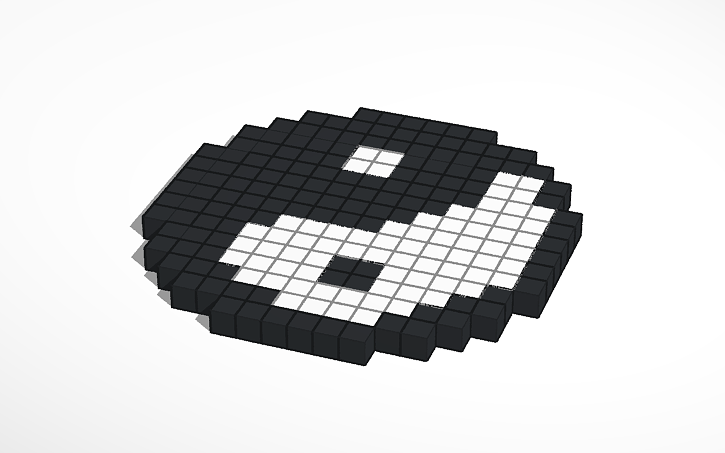 3D design Minecraft Pixel Art - Ying Yang - Tinkercad