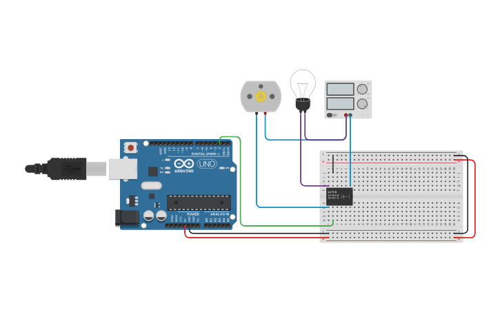 Circuit design Ejemplo con Relé y Arduino - Tinkercad
