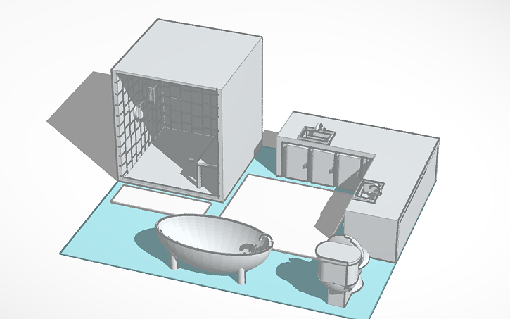 3D design Modern Bathroom - Tinkercad