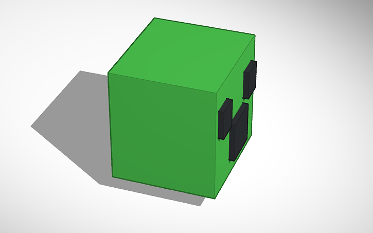 3D design MINECRAFT zombie head - Tinkercad