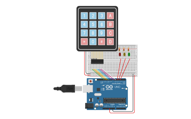 Circuit design TinkerCad Basic Keypad - Tinkercad