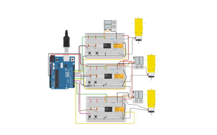 Circuit design MONTACARGAS FINAL 12V | Tinkercad