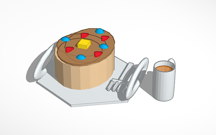 3D design pancakes wt toppings | Tinkercad