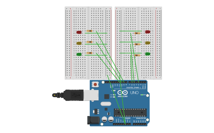 Circuit design Cameron's Stop Light - Tinkercad