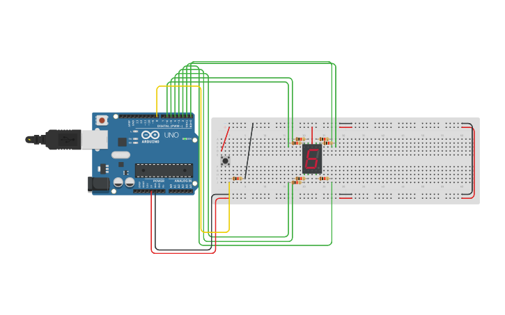 Circuit design Program to count down - Tinkercad