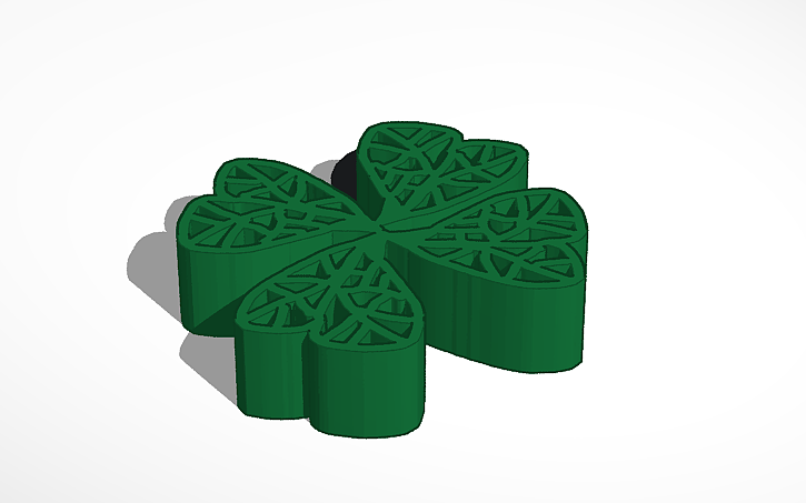3D design Four Leaf Clover Lattice Charm - Tinkercad