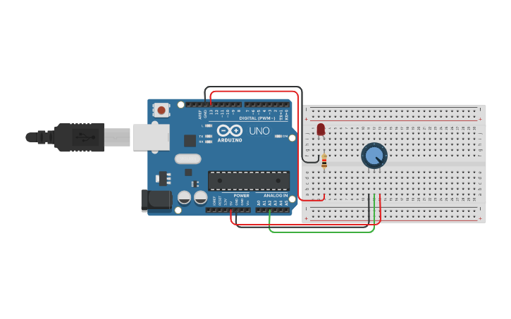 Circuit design ARDUINO_POTENTIOMETER - Tinkercad