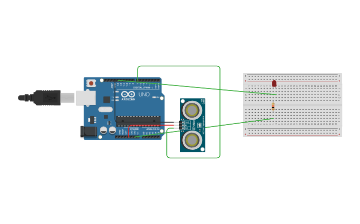 Circuit Design Automatic Parking System Tinkercad