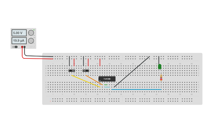 Circuit design AND Gate using NAND Gate | Tinkercad