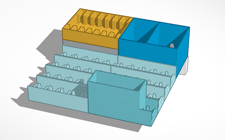 3D design storage board all parts - Tinkercad