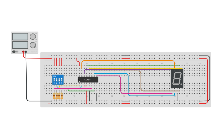 Circuit design Display BCD - Tinkercad