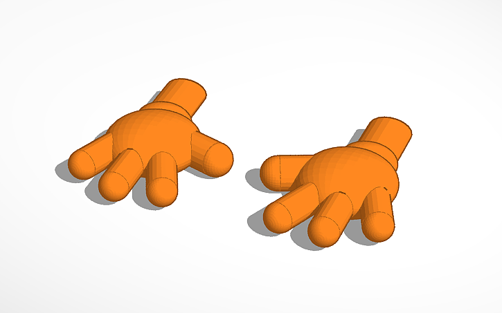 3D design Manos muñecos - Tinkercad