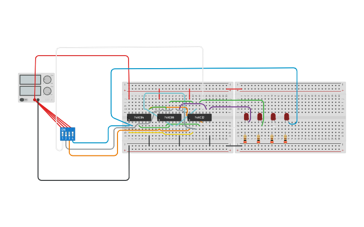 Circuit design BCD to Excess-3 Code | Tinkercad