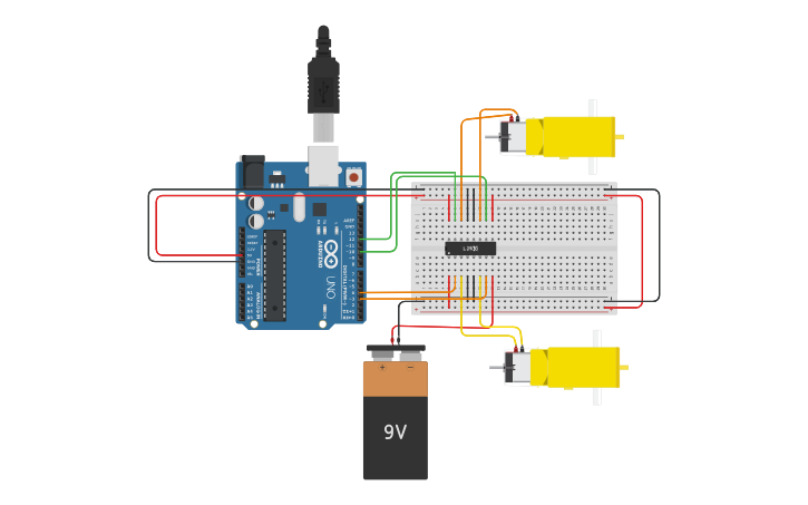 Circuit design Sumo Robot Session 1 - Tinkercad