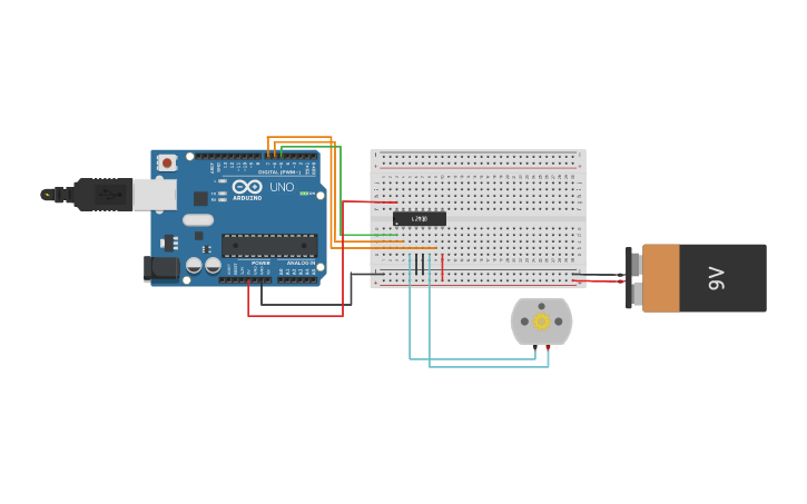 Circuit design Motores DC - L293D - Lana - Tinkercad