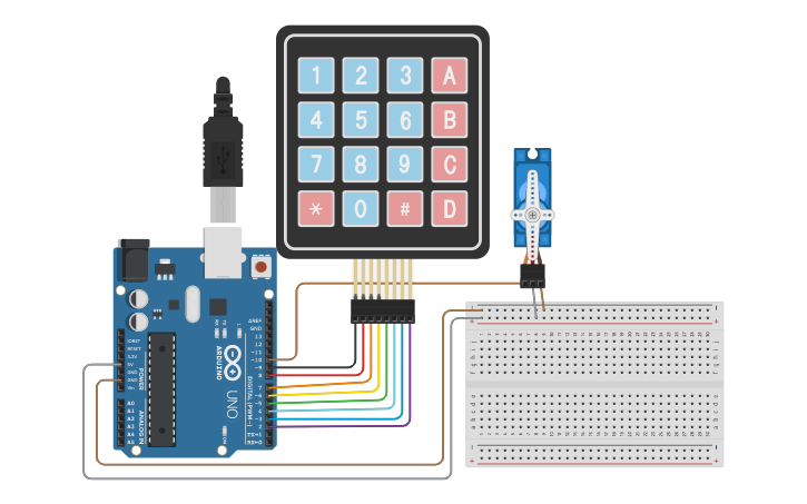 Circuit Design Servomotor Tinkercad