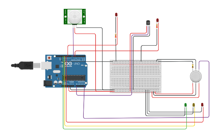 Circuit design TOTAL SEGURITY | Tinkercad