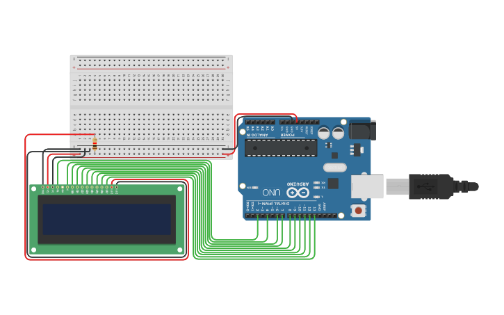 Circuit design Display LCD - Tinkercad