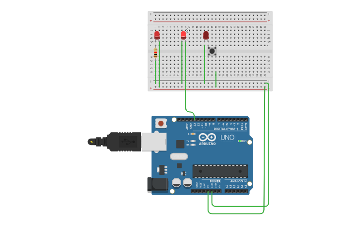 Circuit design breadboard | Tinkercad