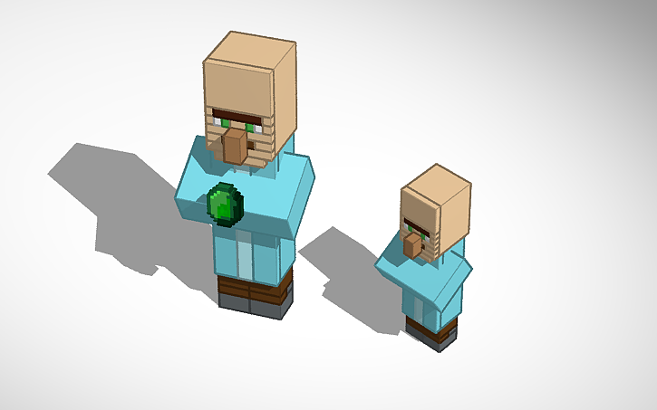 3D design Minecraft Villager and Baby Villager - Tinkercad
