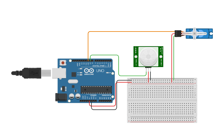Circuit design Automatic Hand Sanitizer - Tinkercad
