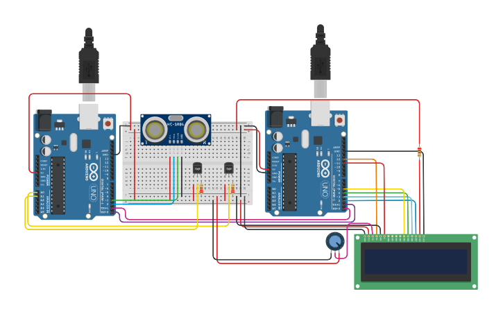 Circuit design Conexion TX-RX | Tinkercad