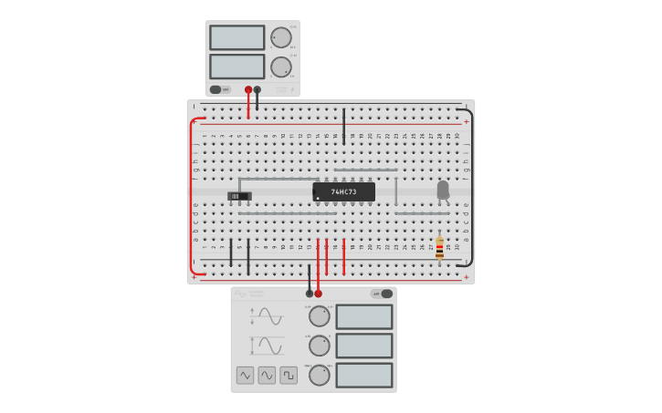 Circuit design FLIP - FLOP T - Tinkercad