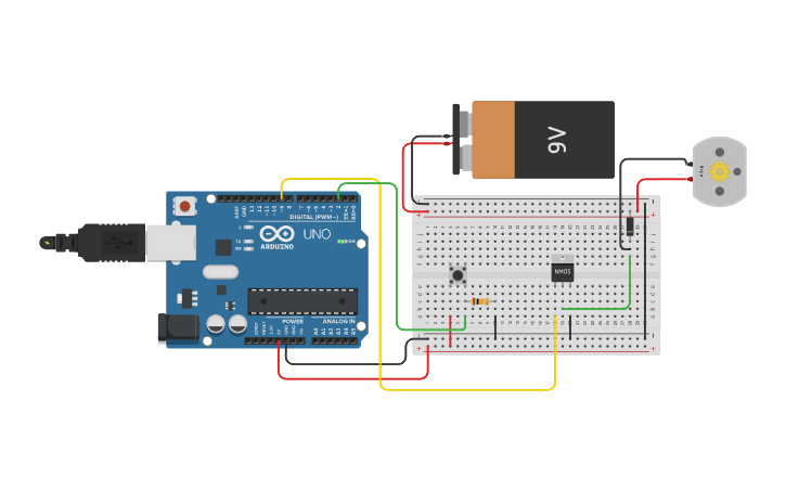 Circuit design Motorized Pinwheel | Tinkercad