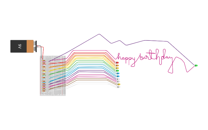 Circuit design Happy Birthday Tinkercad | Tinkercad