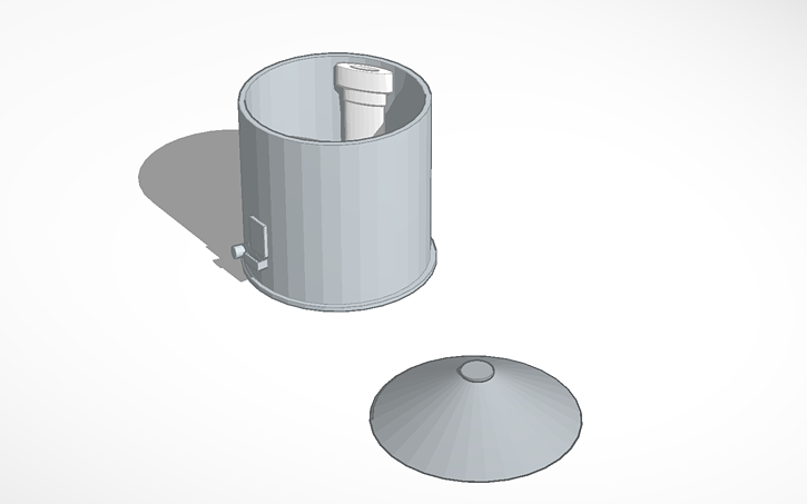 3D design Laundry Hamper w/ UV-C Light Tubes - Tinkercad