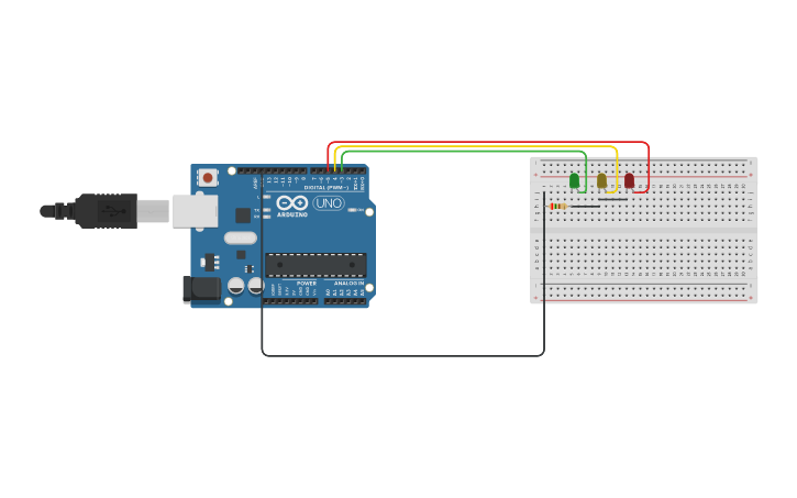 Circuit design Projeto LED com arduino | Tinkercad