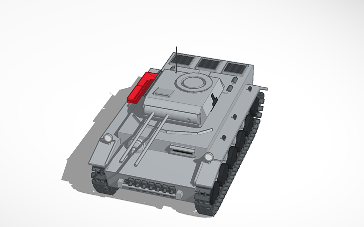 3D design Panzer II D German Tank - Tinkercad