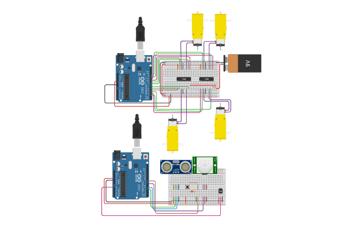 Circuit design RC Car Project Phase II | Tinkercad