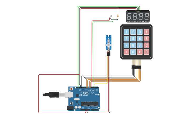 Circuit design Keypad Safe - Tinkercad