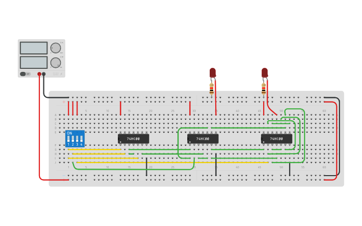 Circuit design Full Adder using NAND Gate - Tinkercad