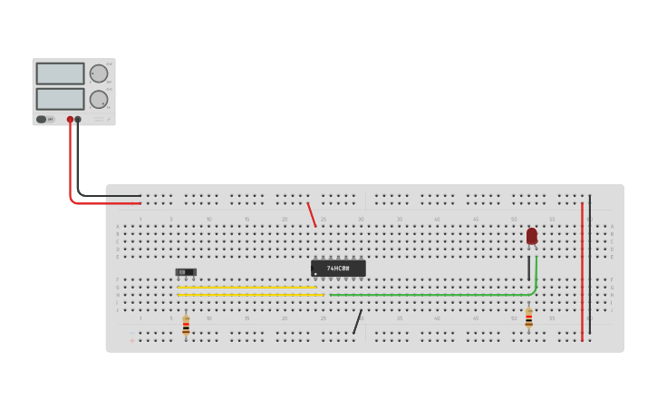Circuit design NOT GATE using NAND GATE | Tinkercad Circuit design NOT GATE using NAND GATE | Tinkercad