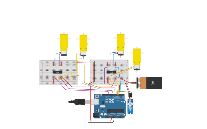 Circuit design auto robot parte1 - Tinkercad