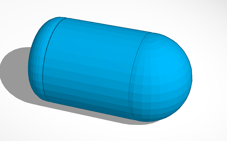 3D design pill shaped thing - Tinkercad